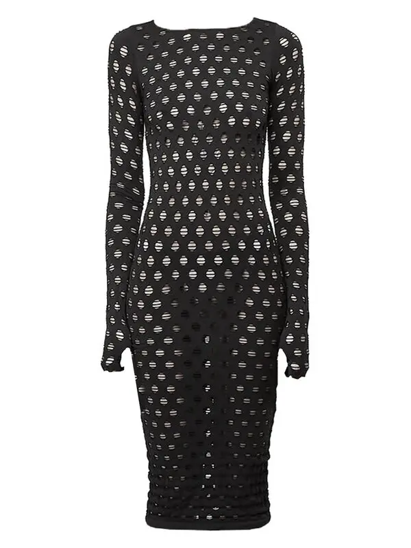 MAISIE WILEN Perforated Midi Dress