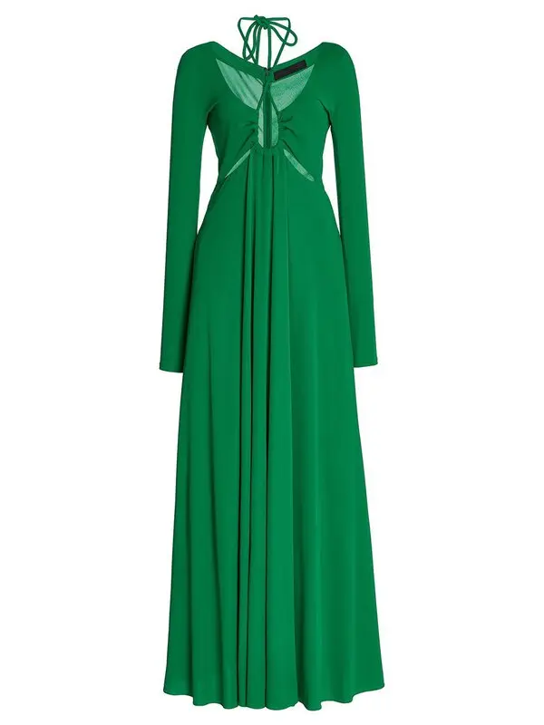 Proenza Schouler Matte Jersey Long Sleeve Dress - Green | Editorialist