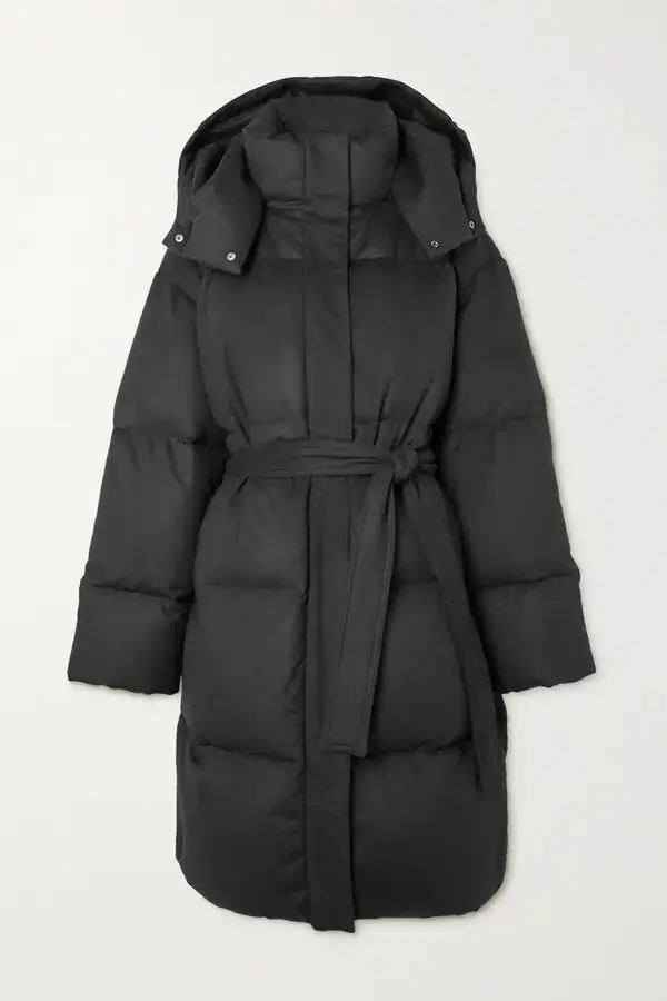 Joseph Celida Belted Hooded Quilted Wool, Tencel And Cashmere
