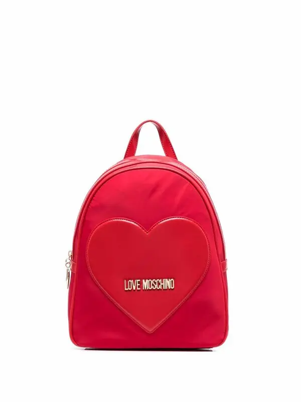 Moschino Red Backpack with Heart Details Love Moschino Charming Doll detailed faux leather backpack  main image 4