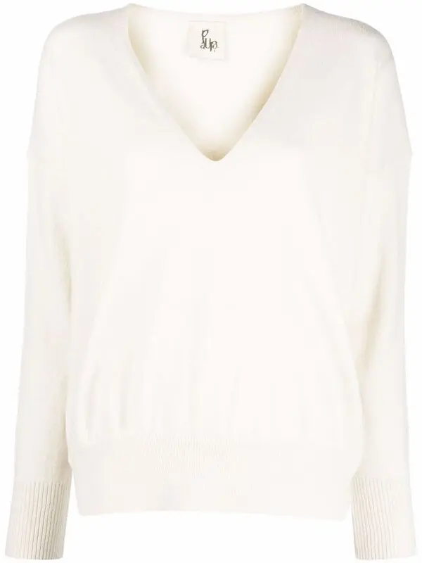 PAULA V-neck Cashmere Jumper - White