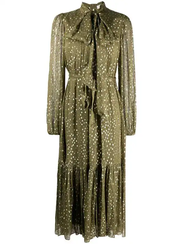 Zimmermann Billow Metallic Polka-Dot Midi Dress In Green - 37% Off |  Editorialist