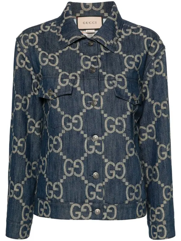 Gucci Jumbo Gg Denim Jacket - Blue