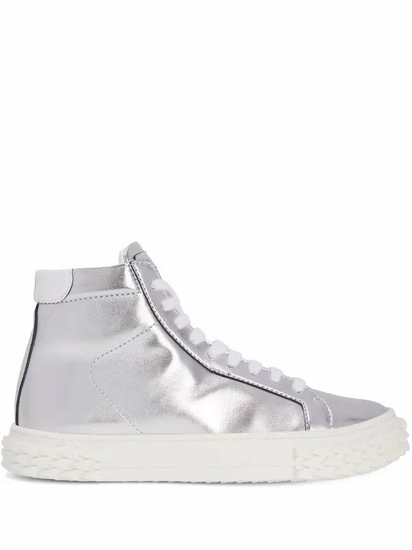 GIUSEPPE ZANOTTI Metallic High-top Sneakers