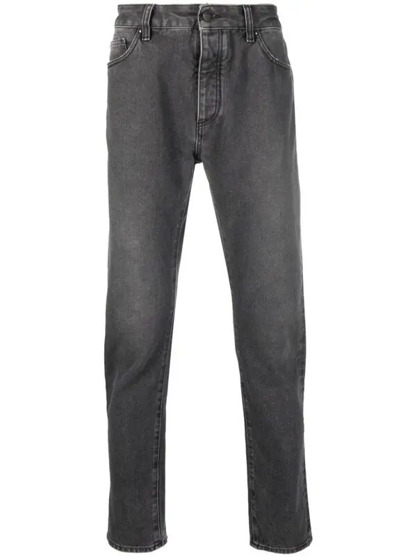 Palm Angels Logo Print Straight Leg Jeans