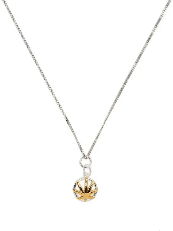 TRUE ROCKS Marijuana Leaf Pendant Necklace - Silver
