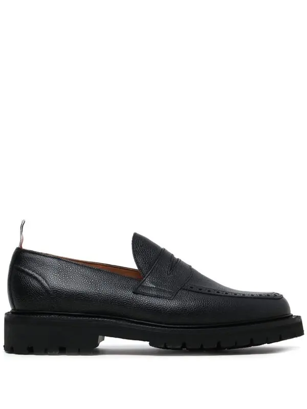 Thom Browne Rwb Stripe Leather Loafers
