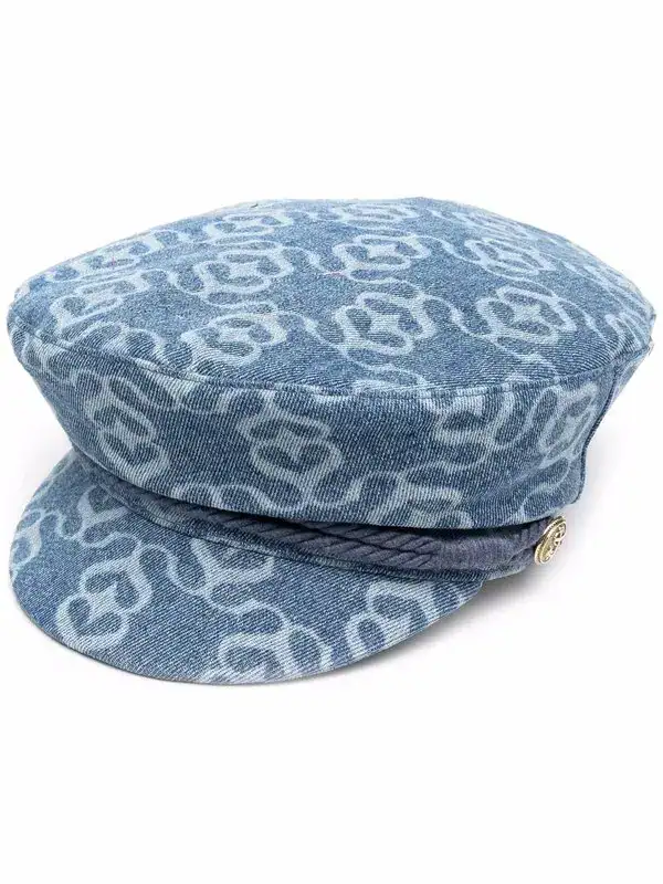 Buy Sandro Patterned Baker Boy Cap - Blue At 49% Off | Editorialist