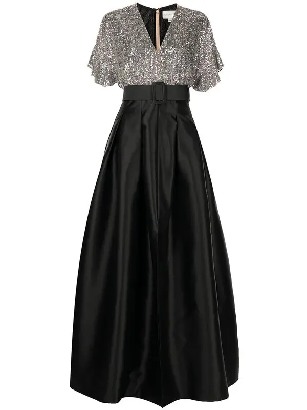 Sachin & Babi Simone Sequin-embellished Gown - Silver