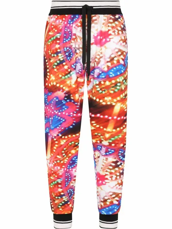Dolce & Gabbana Luminaire-print Track Trousers - Red