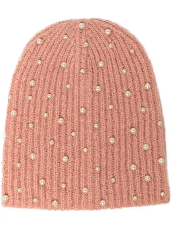 Jennifer Behr Coco Pearl-Embellished Beanie In Pink 10% Off