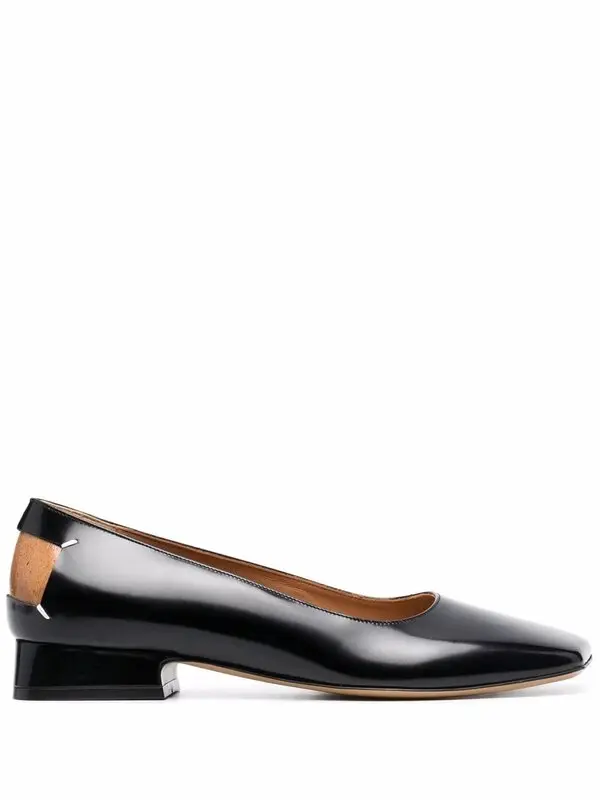 MAISON MARGIELA Décortiqué Four-stitch Ballerina Shoes - Black