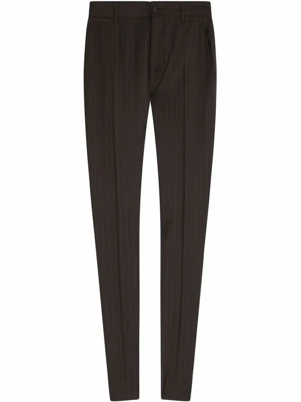 Dolce & Gabbana Pinstriped Tailored Trousers - Black