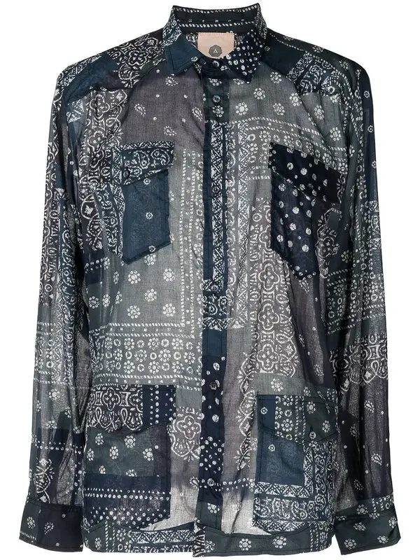 Alchemist Paisley Button-down Shirt - Blue
