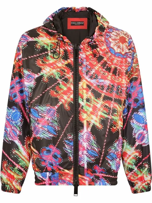 Dolce & Gabbana Luminaire-print Lightweight Jacket - Black