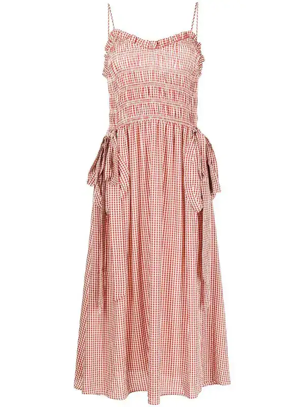 knee length dresses for ladies Diane gingham midi dress