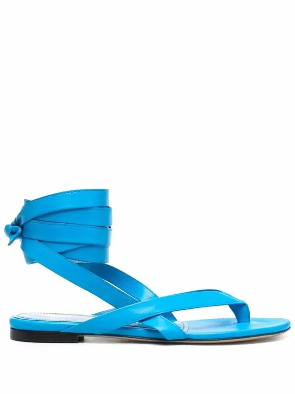 Attico Beth Flat Thong Sandals - Blue