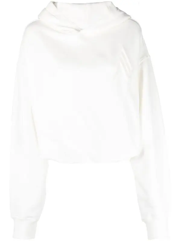 Attico Logo Embossed Hoodie - White