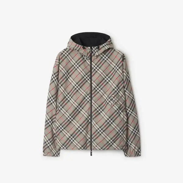 Burberry Reversible Check Jacket - Mauve Grey