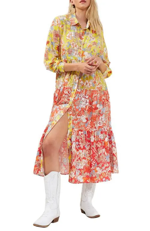 mac duggal long-sleeve ruffled chiffon mini dress Blue Chiffon Cut Out Long Sleeve Mini Dress