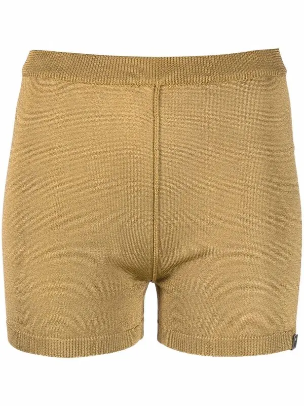 1017 Alyx 9sm Metallic-thread Knitted Shorts - Gold