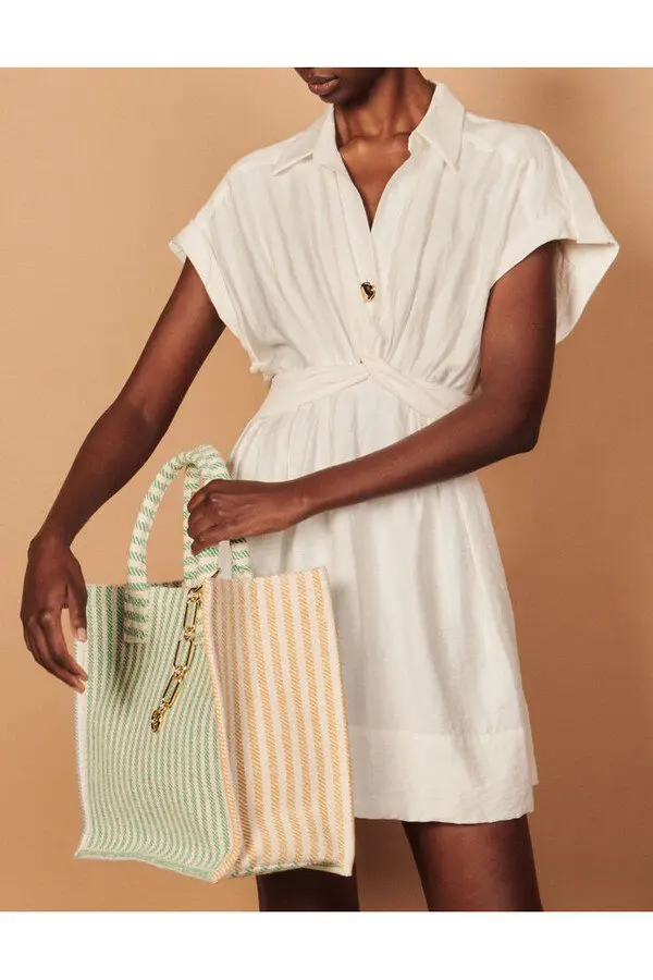 Sandro Short Linen Dress In White - 70% Off | Editorialist