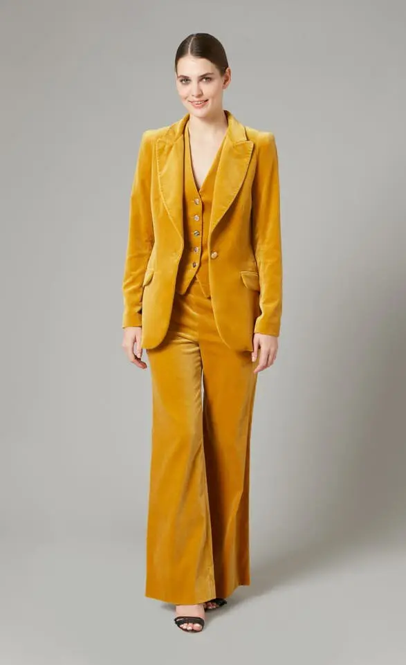 Temperley London Clove Velvet Jacket Yellow Editorialist