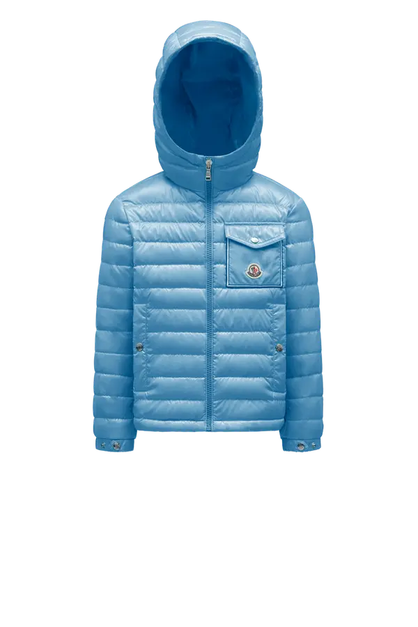 Moncler Kids Moncler Parvon Short Down Jacket - Blue | Editorialist