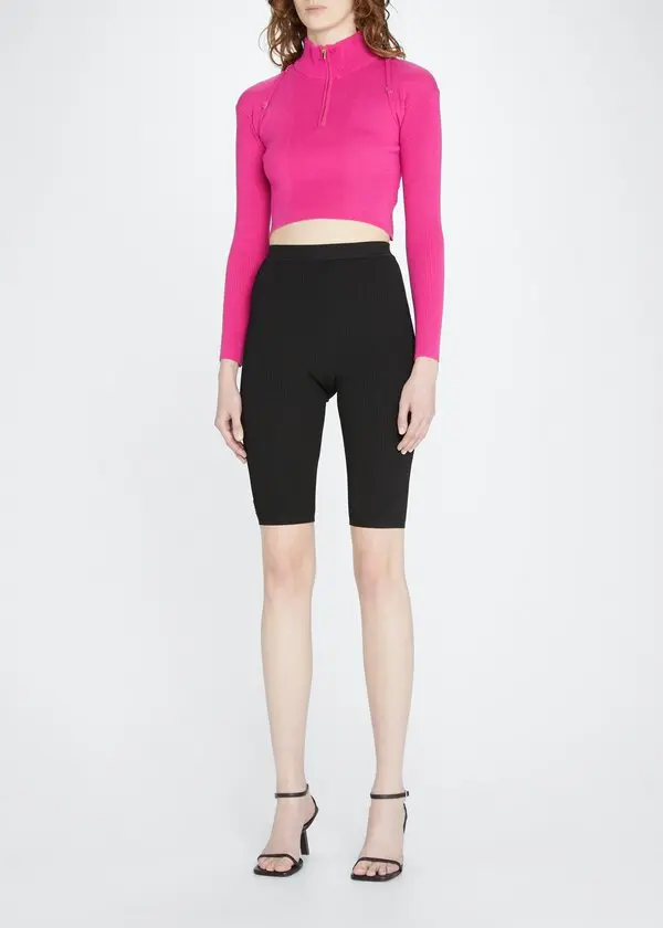 Jacquemus Bormio Henley Crop Top In Pink 60% Off Editorialist