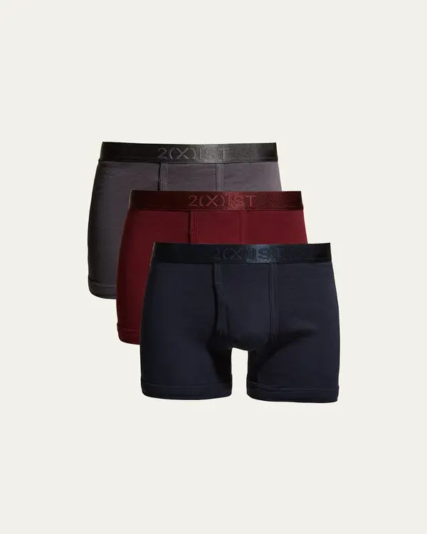 2(X)Ist 3-pack Pima Cotton Boxer Briefs - Navy/red/grey