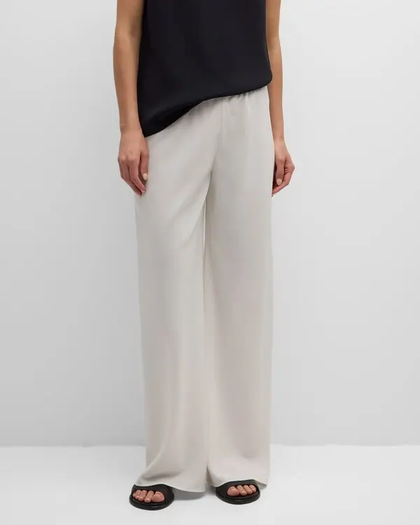 THE ROW Gala Wide-leg Crepe Pants - Navy