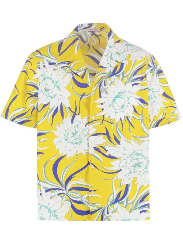 Valentino Garavani Graphic-print Short-sleeve Shirt - Yellow