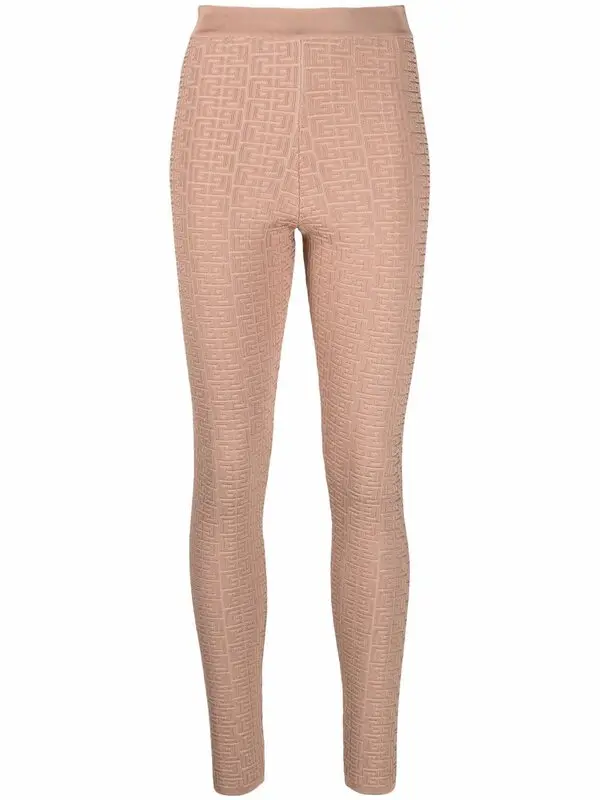Balmain Debossed Monogram Leggings
