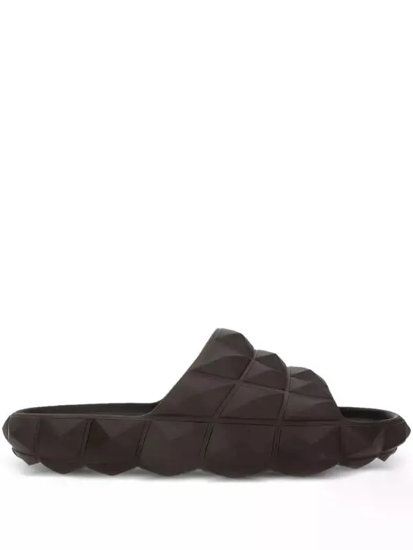 Valentino Garavani Roman Stud Flat Slides - Brown
