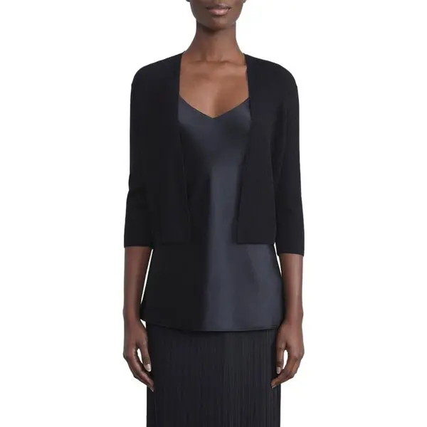 Lafayette 148 New York Open Front Cardigan - Black