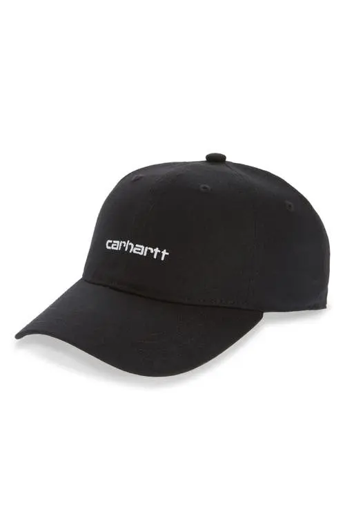 Carhartt Work In Progress Logo Baseball Cap - Black/white