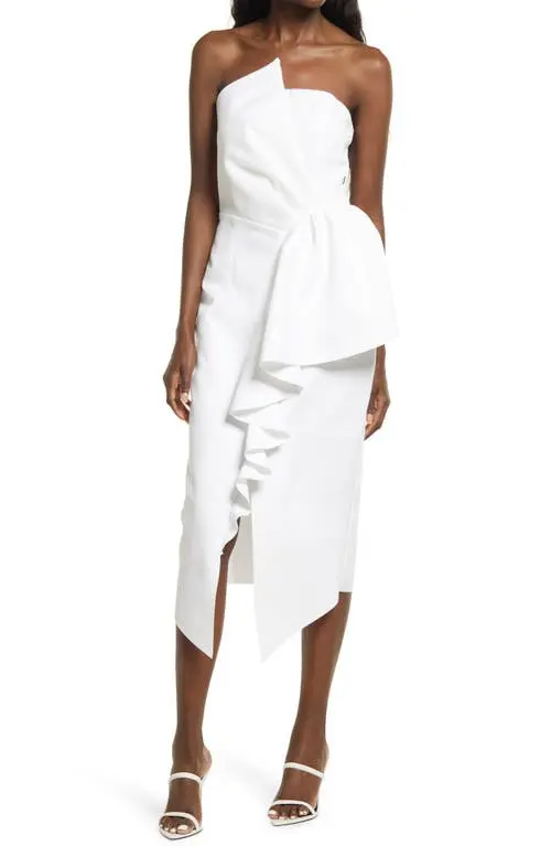 Elliatt Strapless Reception Dress In White - 50% Off | Editorialist