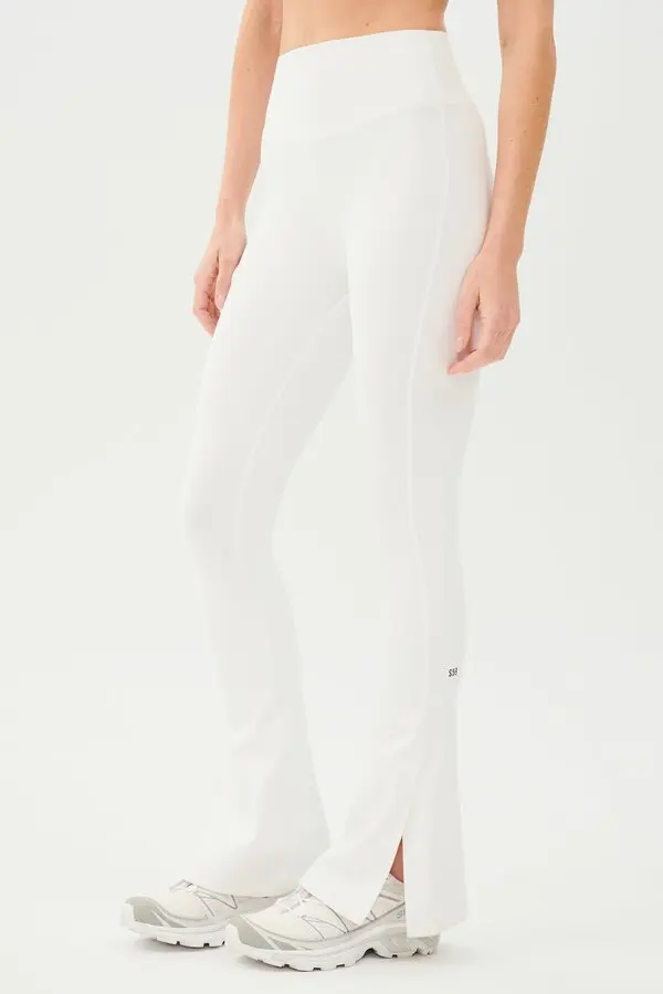 Splits59 Raquel High Waist Flare W/ Split Hem - White