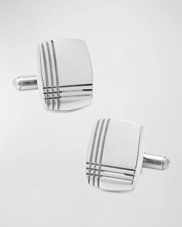CUFFLINKS, INC. Stainless Steel Tartan Plaid - Silver