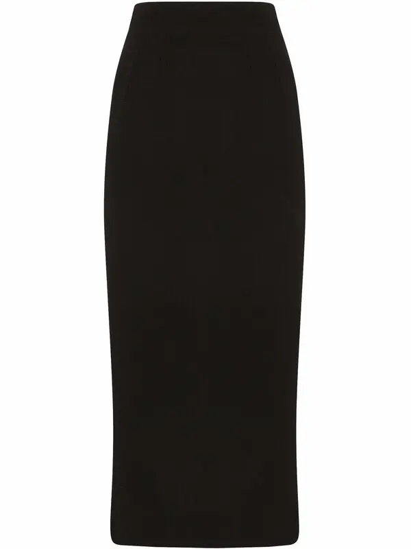 Dolce & Gabbana Virgin Wool Pencil Skirt - Black