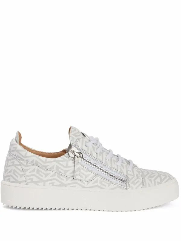 GIUSEPPE ZANOTTI Gail Monogram Sneakers - White