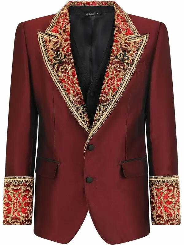 Dolce & Gabbana Sicilia-fit Rhinestone-embellished Tuxedo Suit - Red