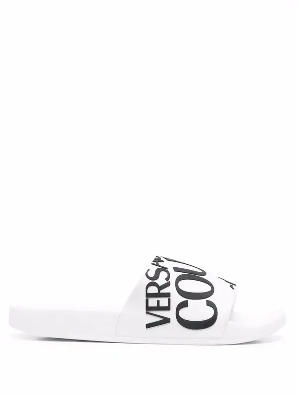 Versace Diagonal Logo Flat Slides