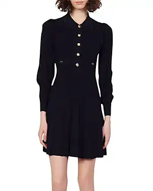 sandro lison short knit dress Sandro Lison Short Knit Dress In Blue - 30% Off
