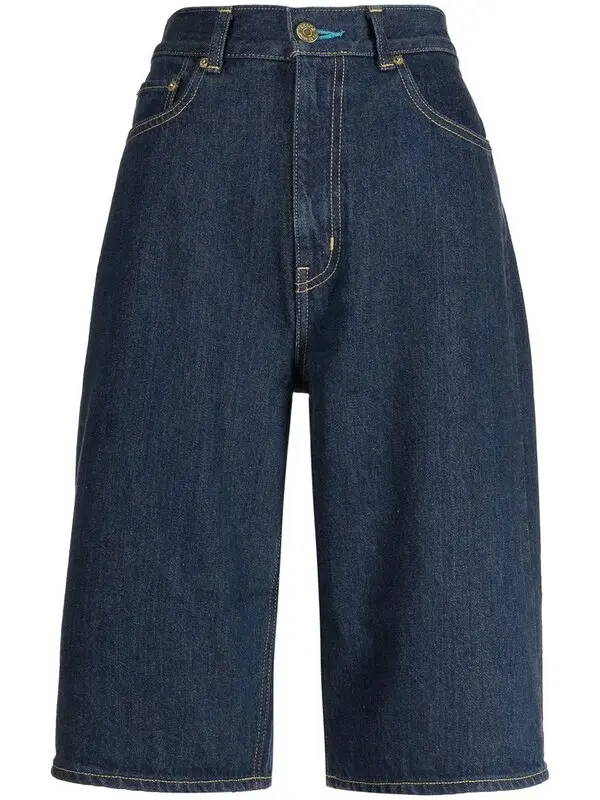 TU ES MON TRESOR High-rise Denim Bermuda Shorts