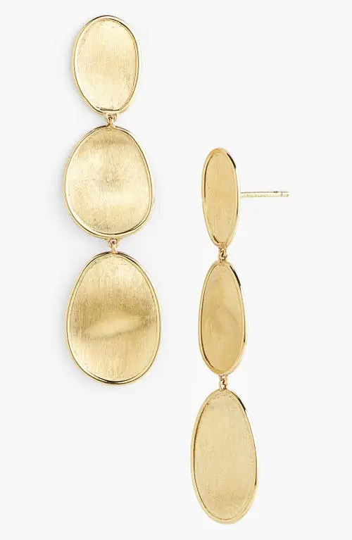 Marco Bicego Lunaria Small Triple Drop Earrings - Yellow Gold