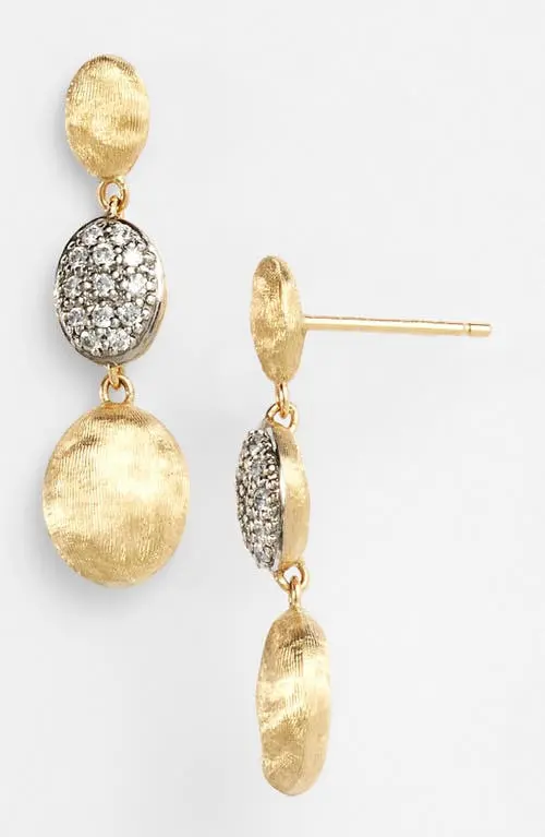 Marco Bicego Siviglia Diamond And 18k Gold Triple Drop Earrings