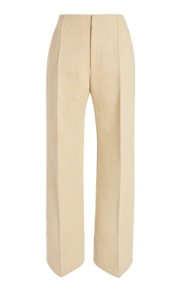 Bottega Veneta Curved Mélange-knit Trousers - Neutral