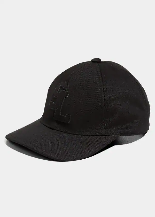 Saint Laurent Sl Logo Denim Baseball Hat Black Editorialist