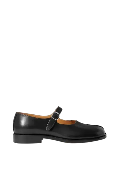 MAISON MARGIELA Tabi Leather Mary Jane Flats - Black